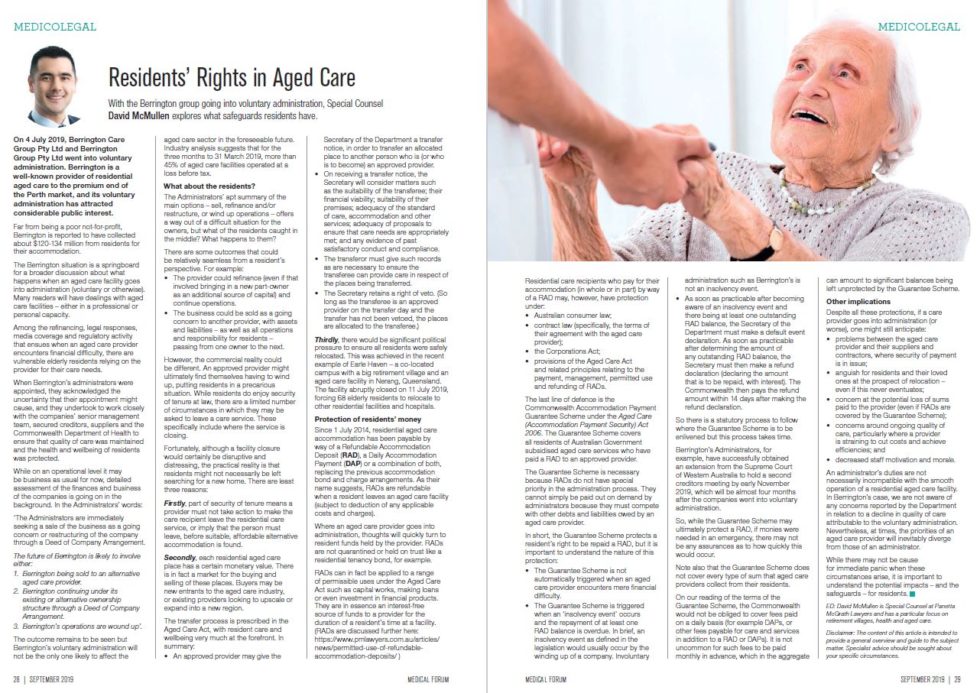 Residents' rights in aged care - Panetta McGrath Lawyers